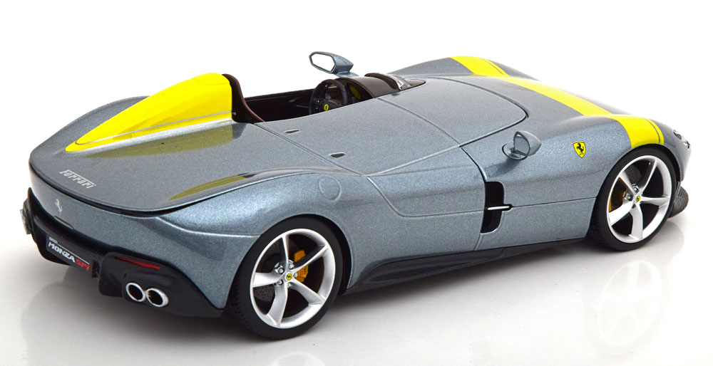 1:18-Ferrari Monza SP1 Salon Paris-2019-svijetlo sivi-žuti-Bburago