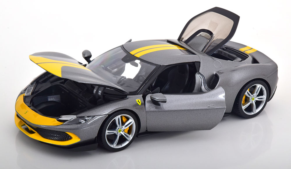 1:18-Ferrari 296 GTB Assetto Fiorano-2022-danas-sivi-žuti-Bburago ...